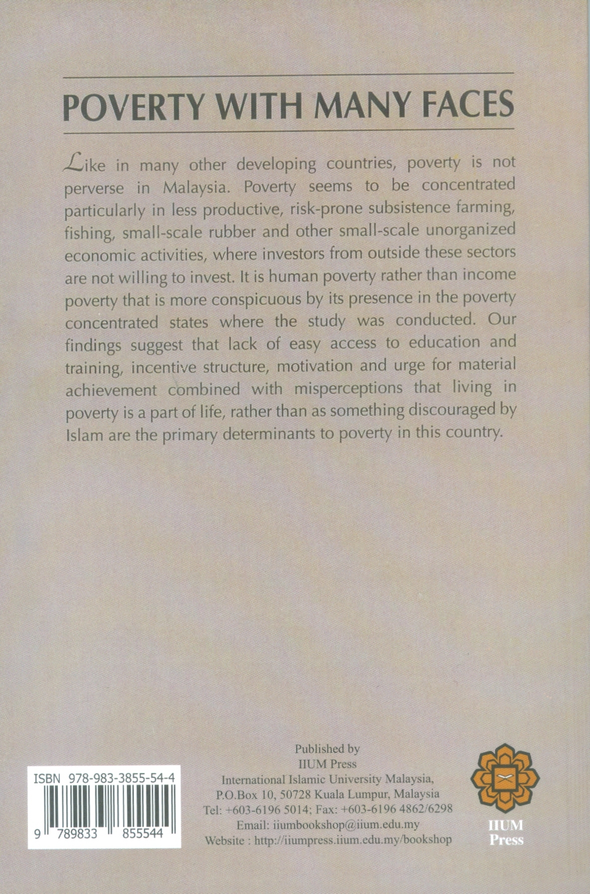 Poverty with Many Faces A Case Study of Malaysia
